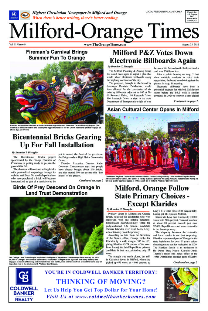 Milford-Orange Times: Aug. 25, 2022 Issue – Milford-Orange Times