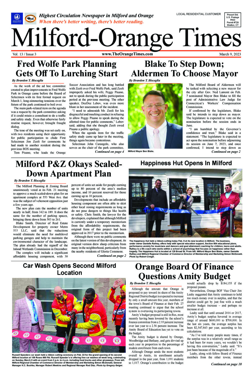 Milford-Orange Times: March 9, 2023 Issue – Milford-Orange Times